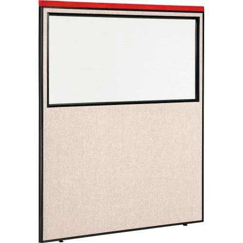 Interion® Deluxe Office Partition Panel with Partial Window, 60-1/4"W x ...