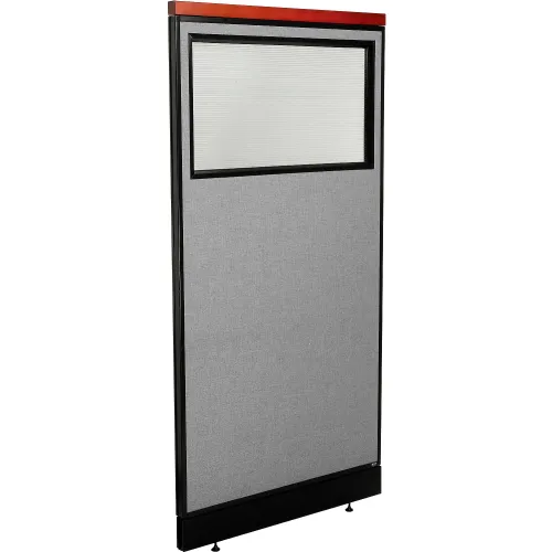 Interion® Deluxe Office Partition Panel w/Partial Window & Raceway 36-1 ...