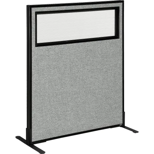 Interion® Freestanding Office Partition Panel with Partial Window, 36-1 ...