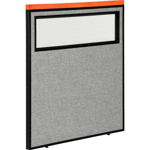 Interion® Deluxe Office Partition Panel with Partial Window, 36-1/4"W x ...