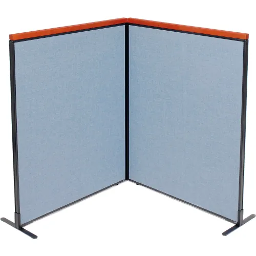 Interion® Deluxe Freestanding 2-Panel Corner Room Divider, 48-1/4"W x ...