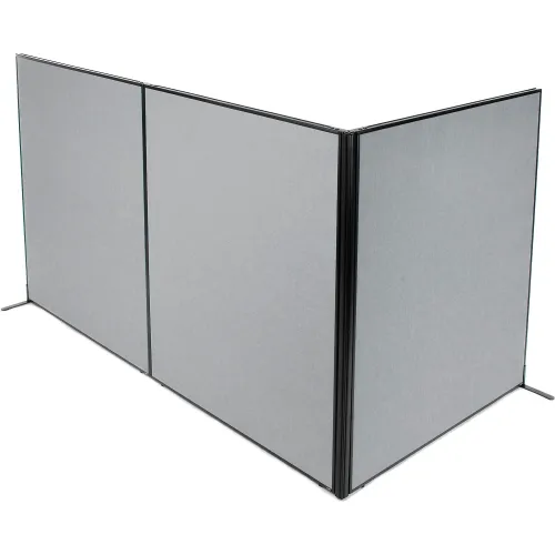 Interion® Freestanding 3-Panel Corner Room Divider, 60-1/4"W x 72"H ...
