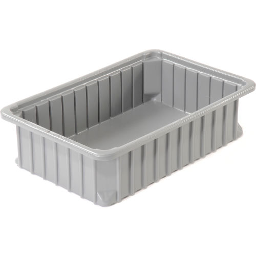 Dandux Dividable Stackable Plastic Box 50P0112050 - 16"L x 11"W x 5"H, Gray
