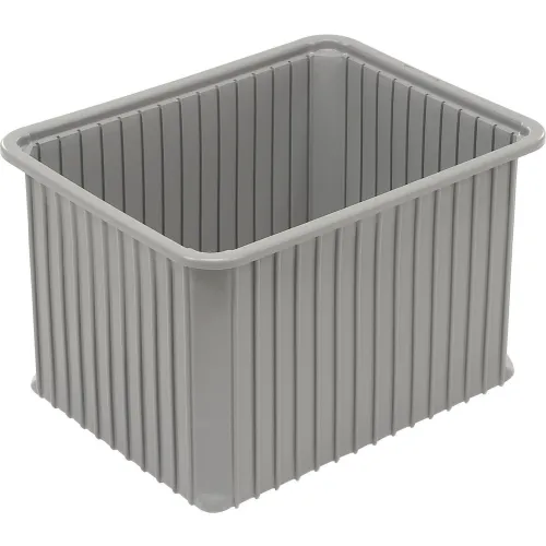 Dandux® Dividable Stackable Plastic Box, 22-1/2"L x 17-1/2"W x 14"H, Gray