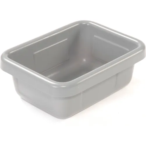 Dandux® Plastic Tote Box without Lid, 21-5/8"L x 16-5/8"W x 4"H, Gray