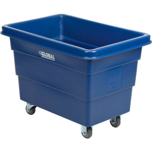 Global Industrial™ Plastic Bulk Box Truck, 6 Bushel/500 Lb. Capacity, Blue