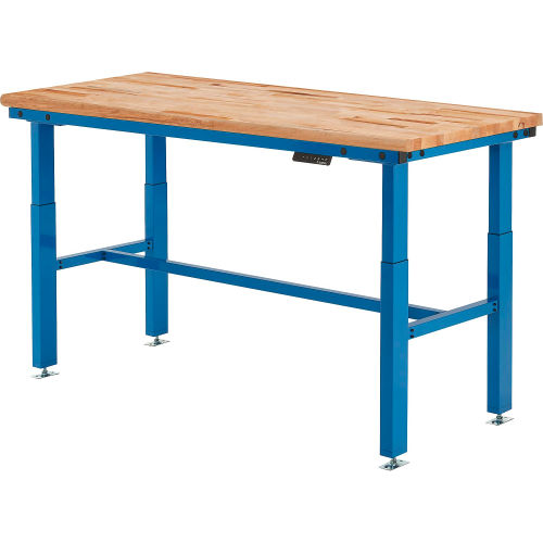 Global Industrial™ Heavy-Duty Electric Adjustable Workbench, Maple ...