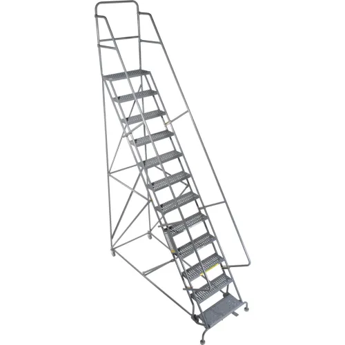 13 Step 24"W 20"D Top Step Steel Rolling Ladder - Grip Tread ...