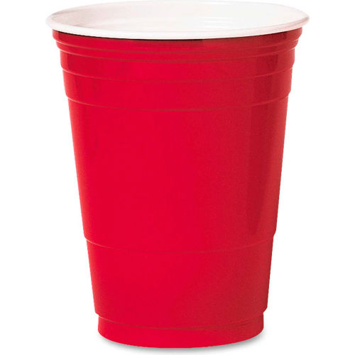 SOLO® SCCP16RLRCT - Party Cold Cups, Red, Polystyrene, 16 Oz., 1,000 Qty.