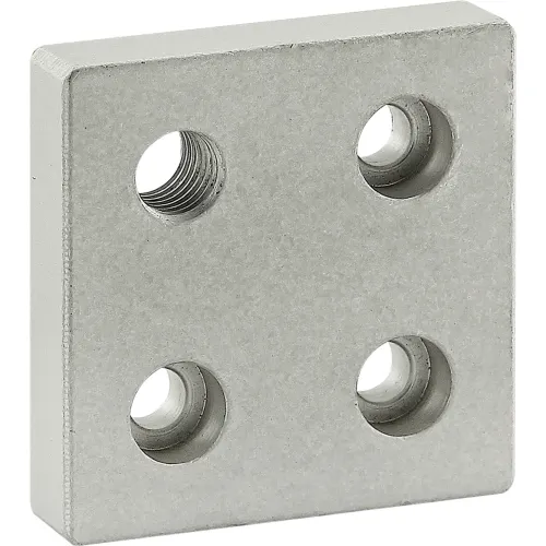 80/20® 25 5 Series 0mm x 50mm Base Plate w/ M10 Corner Tap