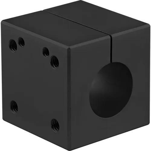 80/20® 15 Series 1" Diameter Single Shaft Mounting Block, Black