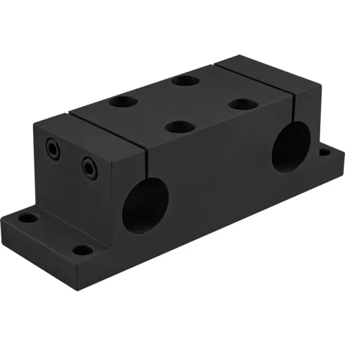 80/20® 15 Series 1" Diameter Double Shaft Mounting Block, Black