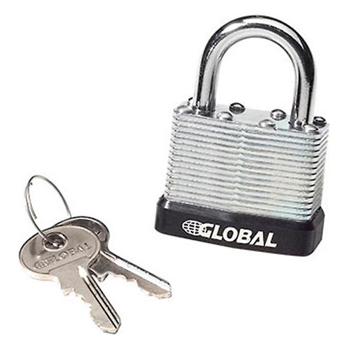 Global Industrial™ General Security Laminated Steel Padlock, Bumper & 2 ...