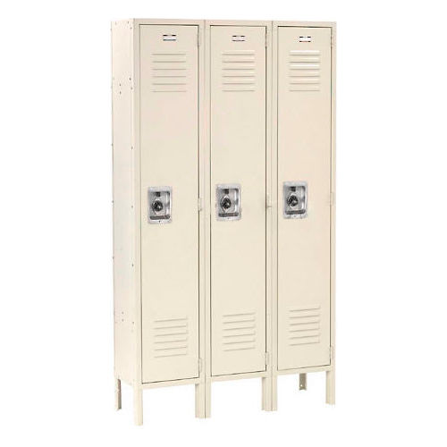 Global Industrial™ Infinity® 1-Tier 3 Door Locker, 12"Wx12"Dx72"H, Tan ...