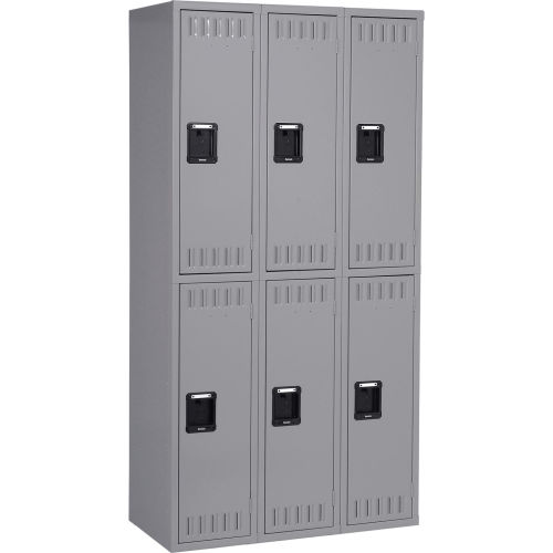 Tennsco® 2-Tier 6 Door Locker, Recessed Handle, 12"W x 18"D x 36"H ...