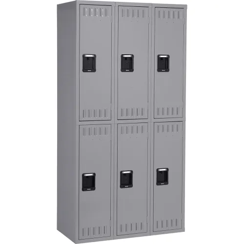 Tennsco® 2-Tier 6 Door Locker, Recessed Handle, 36"W x 18"D x 72"H ...