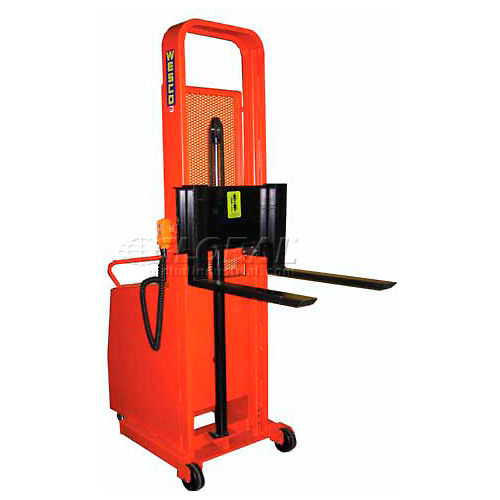 Wesco® Battery Powered Lift Counter Balanced Stacker 261038 64"H 25" Forks