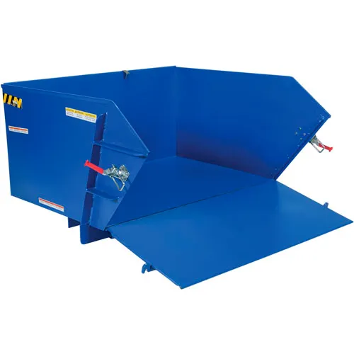 Steel Self-Dumping Forklift Hopper W/Drop-Down Front Ramp, 1 Cu. Yd ...