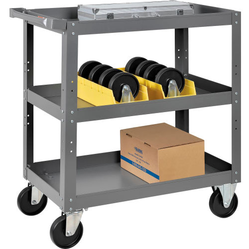 Global Industrial™ Steel Stock Cart w/3 Shelves, 800 lb. Capacity, 30"L ...