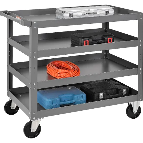Global Industrial™ Steel Stock Cart w/4 Shelves, 800 lb. Capacity, 36"L ...