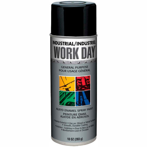 Krylon Industrial Work Day Enamel Paint Gloss Black - A04402007 - Pkg ...