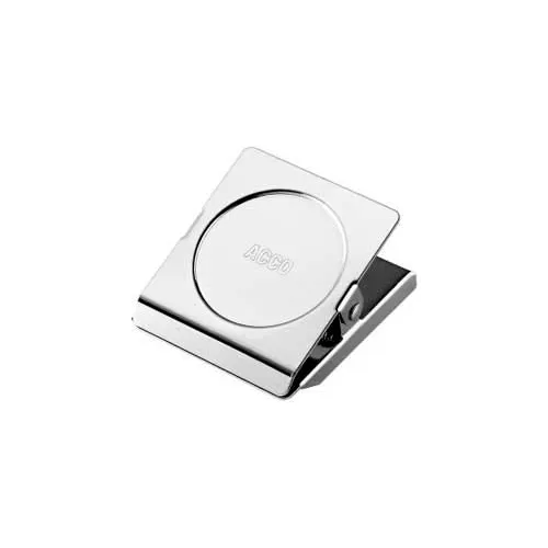Acco® Small Magnetic Clip, 1-1/2" Width, 7/8" Sheet Capacity, Chrome ...