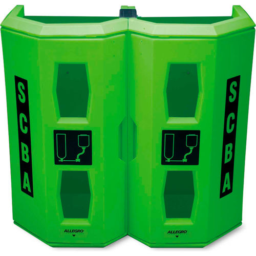 Allegro 4350 High-Viz Heavy Duty Dual SCBA Wall Case, Green