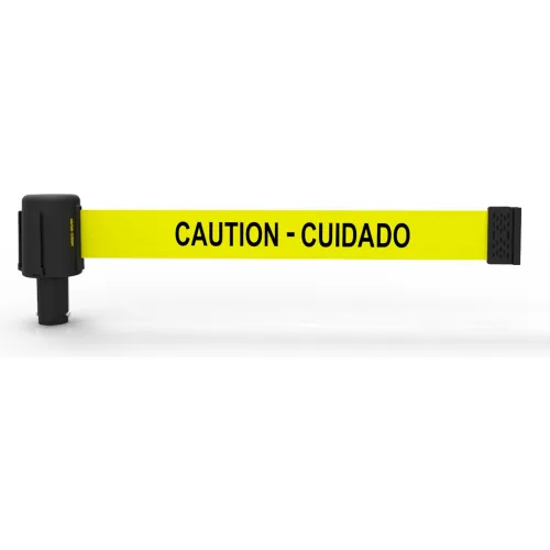 Banner Stakes PLUS Banner Head, 15" Yellow "Caution-Cuidado" Belt