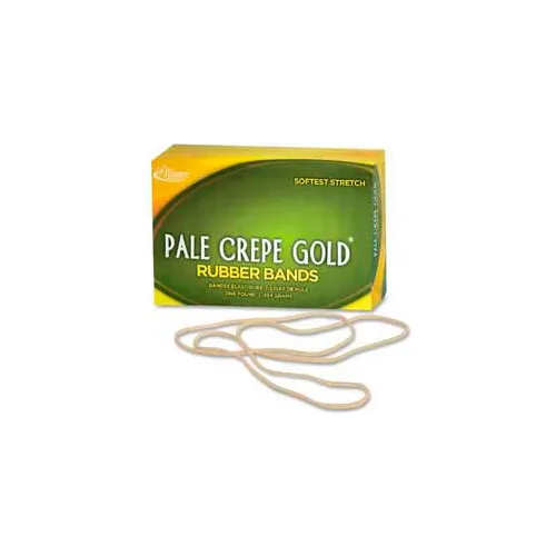 Alliance® Pale Crepe Gold® Rubber Bands, Size # 117B, 7" x 1/8 ...