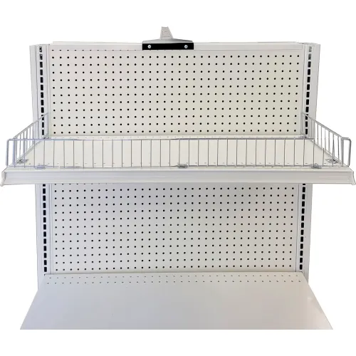 Amko Displays Gondola Wire Front Fence, 36"L x 3"H, Chrome Finish