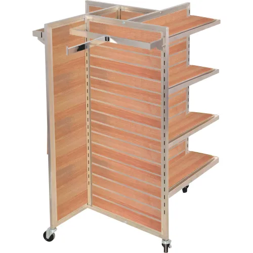 Slat Wall Merchandiser, Four Panel-Pinwheel, 25"W x 25"D x 54"H, with ...