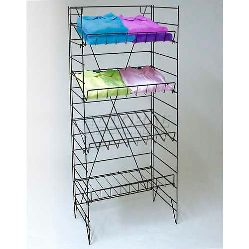 Wire Display Rack, Black, 4 Shelves