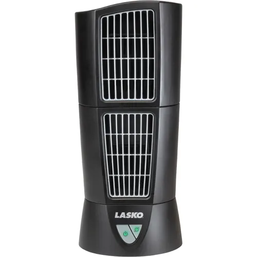 Lasko Desktop Oscillating Multi Directional Tower Fan, 3 Speed, Black