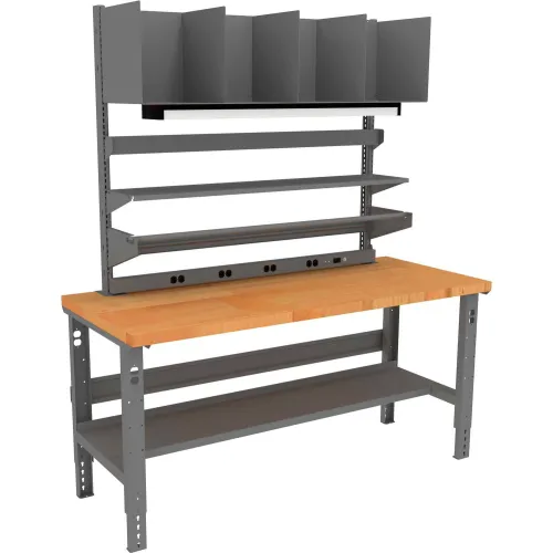Tennsco Complete Packing Workbench W/Power Apron, Maple Butcher Block ...