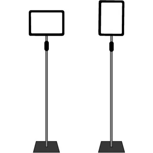 Adjustable Poster Stand Sign Holder 11"W x 7"H Black/Chrome