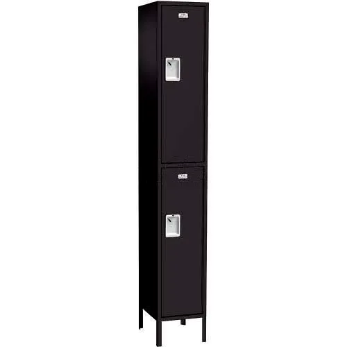 ASI Storage Traditional 2-Tier 2 Door Locker, 15"W x 15"D x 78"H, Black ...