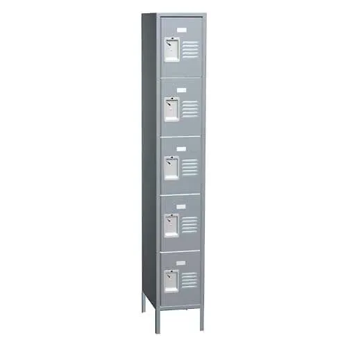 ASI Storage Traditional 5-Tier 5 Door Locker, 12"W x 12"D x 66"H, Blue ...