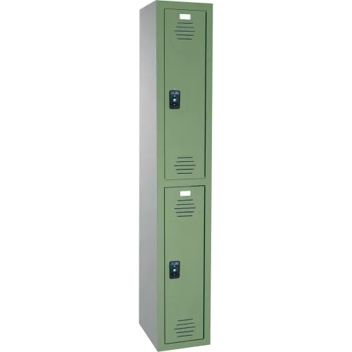 ASI Storage Traditional 2-Tier 2 Door Plastic Locker, 12"W x 15"D x 72 ...