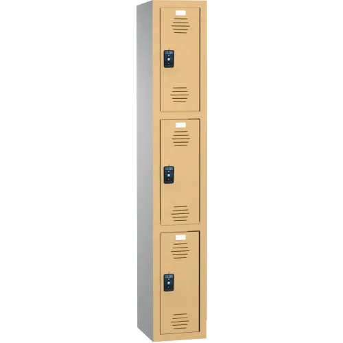 ASI Storage Traditional 3-Tier 3 Door Plastic Locker, 18"W x 18"D x 72 ...