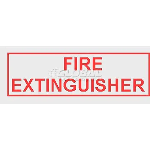 Horizontal Decal Fire Extinguisher Lettering On Clear Film, Red