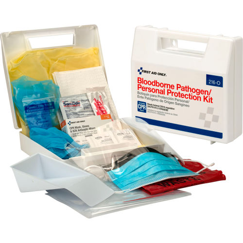 First Aid Only Bloodborne Pathogen Spill Clean Up Kit with CPR Pack ...