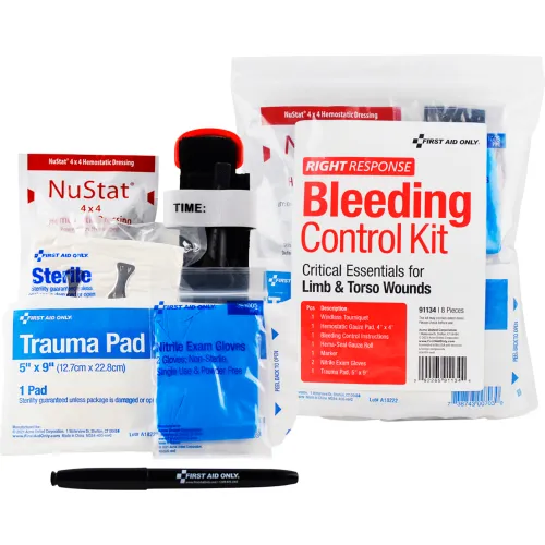 First Aid Only® Critical Essential Bleeding Control Kit, 1-24 Persons ...
