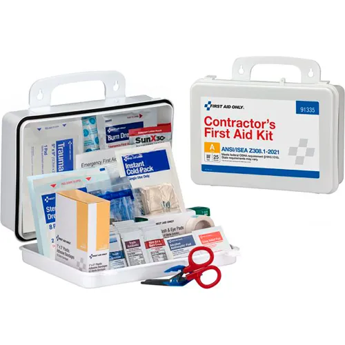 First Aid Only Contractor First Aid Kit, 25 Person, ANSI Compliant ...