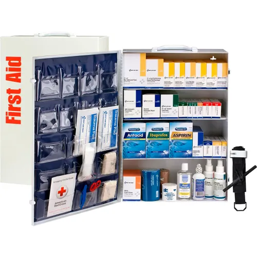 First Aid Only 4 Shelf First Aid Cabinet, 150 Person, ANSI Compliant ...