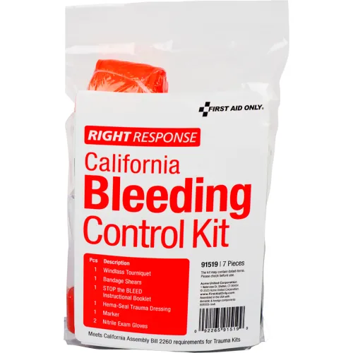 First Aid Only® Bleeding Control Kit, 1-24 Persons, 7 Pieces, Plastic Case