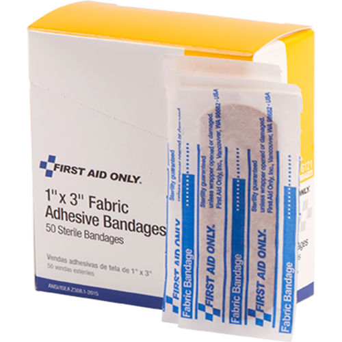 First Aid Only Fabric Bandages, 1" x 3", 50/Box