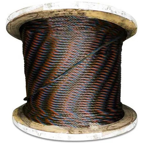 Advantage 250' 1/2" Diameter 6x19 Fiber Core Bright Wire Rope ...
