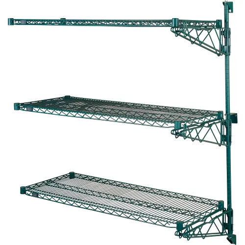 Nexel® Poly-Green® Adjustable Wall Mount Wire Shelving, 3 Shelf, Add On ...