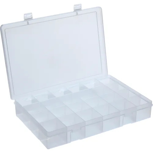 Durham Large Plastic Compartment Box LP24-CLEAR - 24 Compartments, 13-1 ...