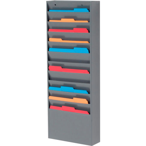 Global Industrial™ 11 Pockets - Medical Chart Hanging Wall File Holder ...